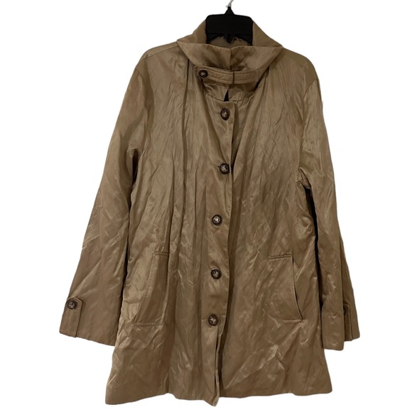 TravelSmith | Jackets & Coats | Travelsmith Sz Lp Gold Metallic Crinkle ...